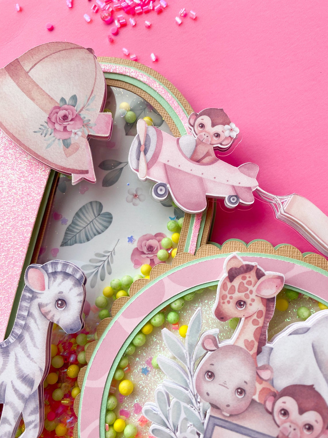 Wild One Pink Cake Topper Safari Cake Toppeanimals Cake - Etsy