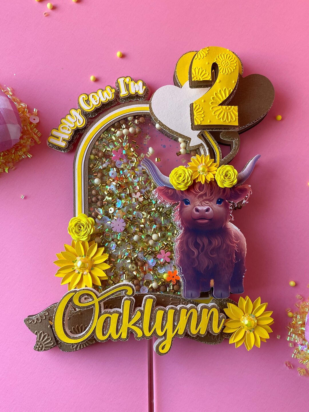 Highland Cow Cake Topper, Highland Cow Birthday Decor,cow Girl Birthday ...