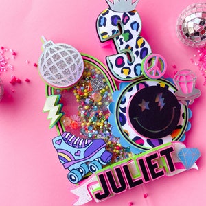 Rainbow Cheetah Print Cake Topper, Rainbow Cheetah Neon Colors,animal ...