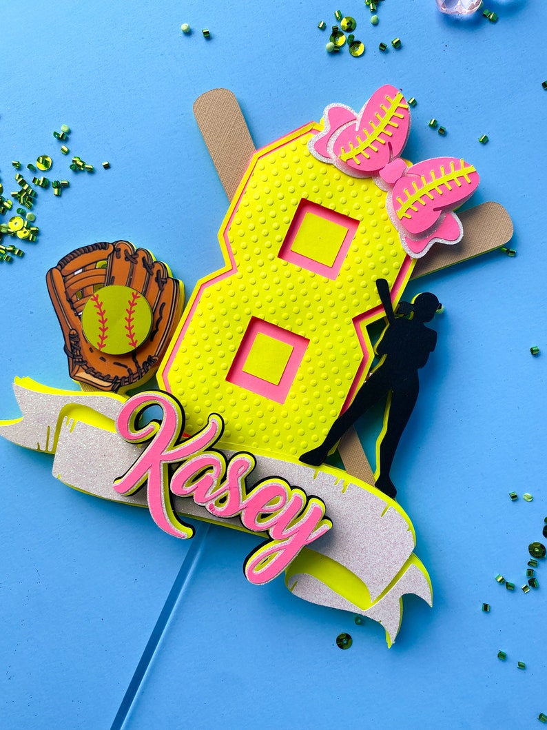 Softball Cake Topper,softball Sport Decor,softball Party Decoration ...