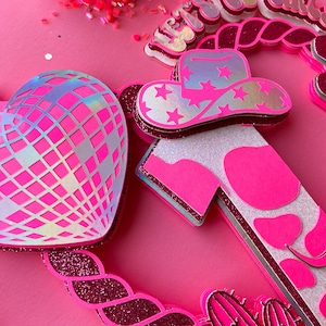 Disco Cowgirl Cake Topper, Cowgirl Disco Birthday Party, Let’s Go Girls ...