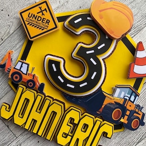 Construcción Cake Topper,1st Birthday Theme,construccion Theme Party ...