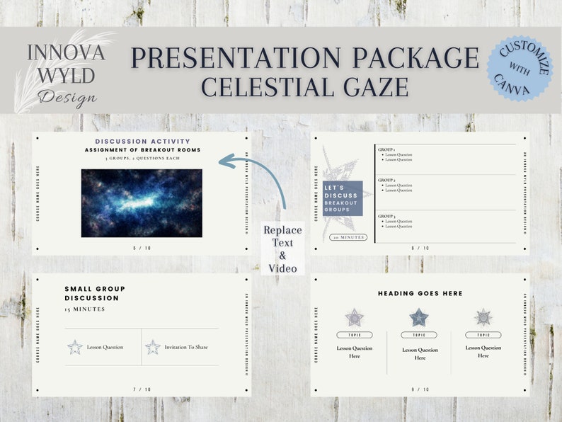 Celestial Gaze Presentation Template Canva Customizable - Etsy