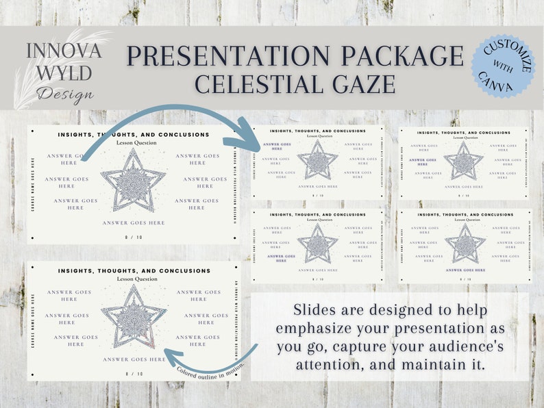 Celestial Gaze Presentation Template Canva Customizable - Etsy