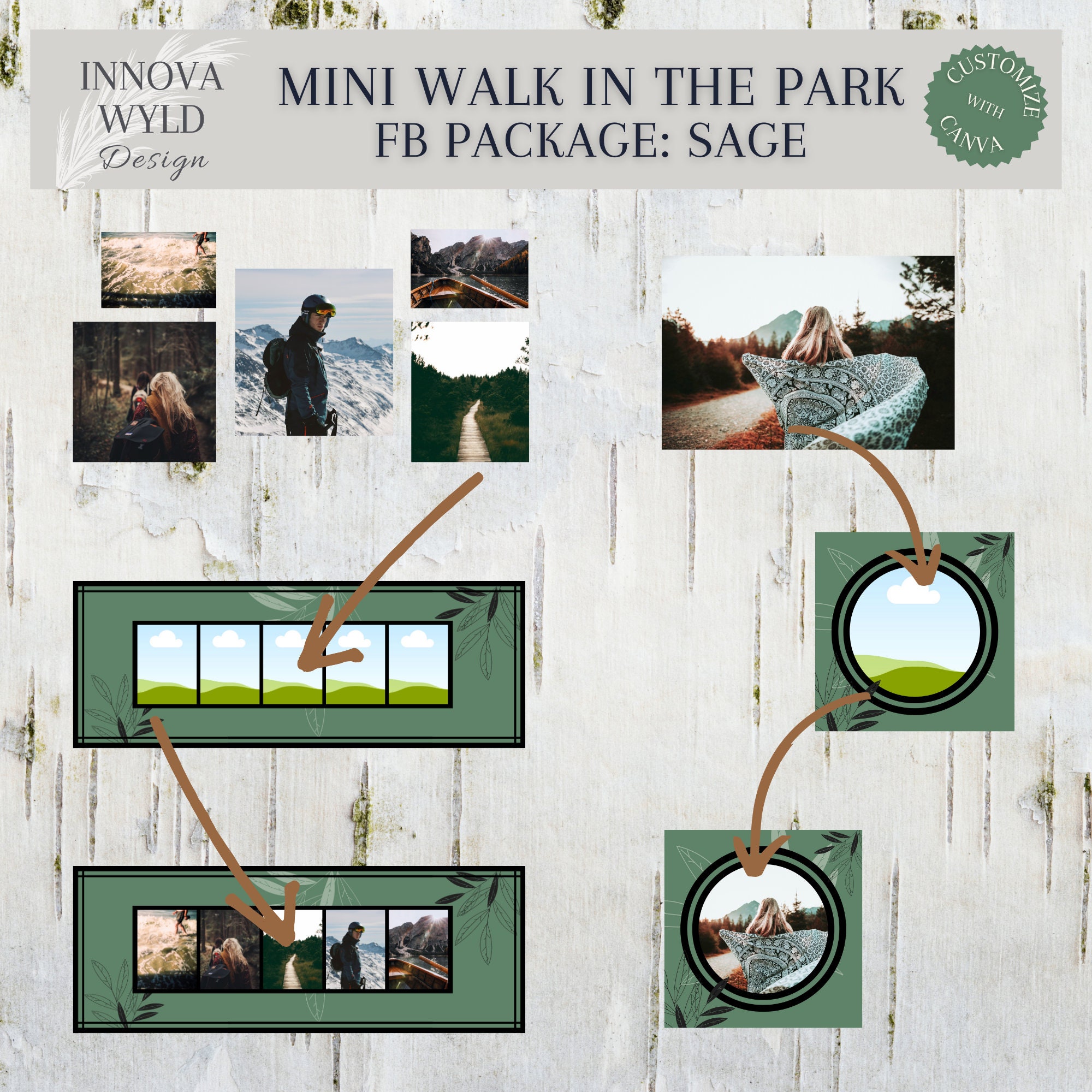 SAGE 12 Pc Facebook Profile Mini Package - Walk in the Park - Etsy
