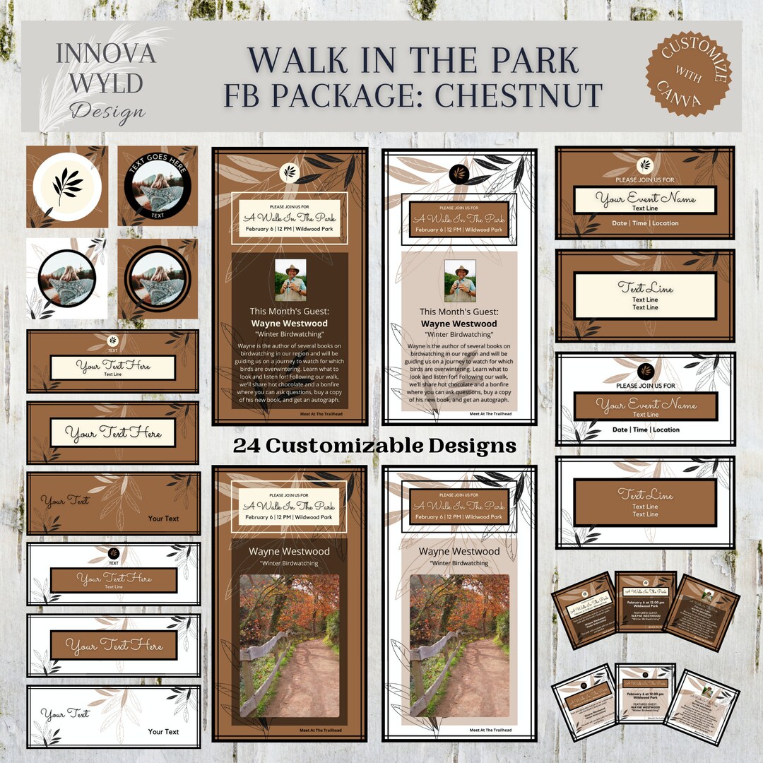 CHESTNUT 24 Pc Facebook Graphics: Walk in the Park - Etsy