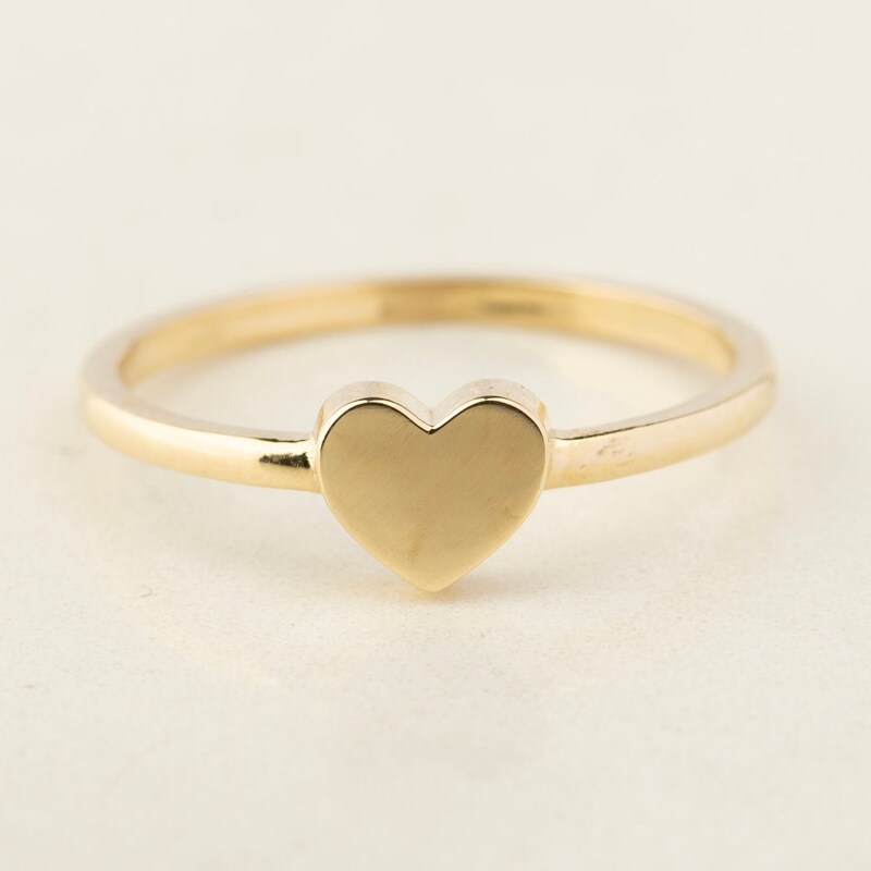 Gold Heart Ring - Etsy