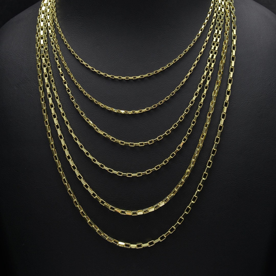 14k Solid Gold Cable Chain Necklace | Gold Cable Chain | Diamond Cut ...