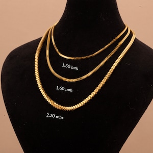 14k Solid Gold Box Chain Necklace Gold Box Chain Real Gold Box Chain ...