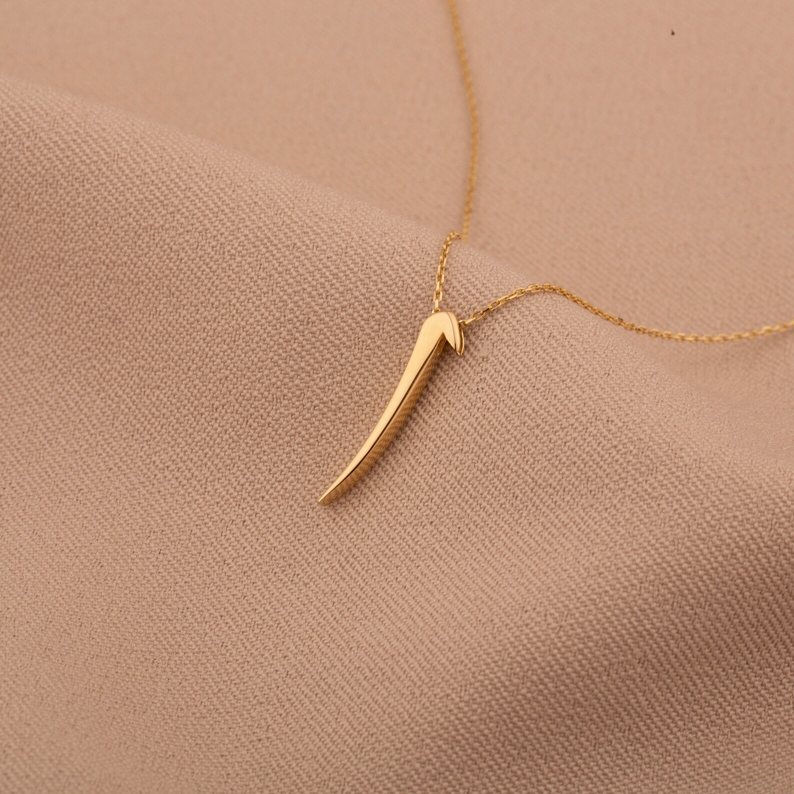14k Gold Alif elif Necklace,14k Gold Arabic Letter Necklace,gold Arab ...