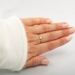 14K Solid Gold Thunderbolt Ring - Solid Gold Lighting Bolt - Cute Bolt ...