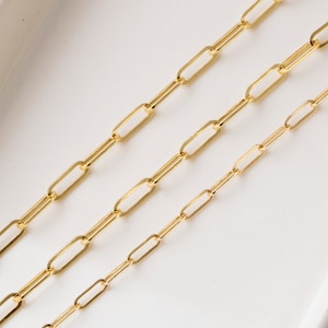 14K Solid Gold Paperclip Chain Necklace / Cute Necklace / 14k Gold ...