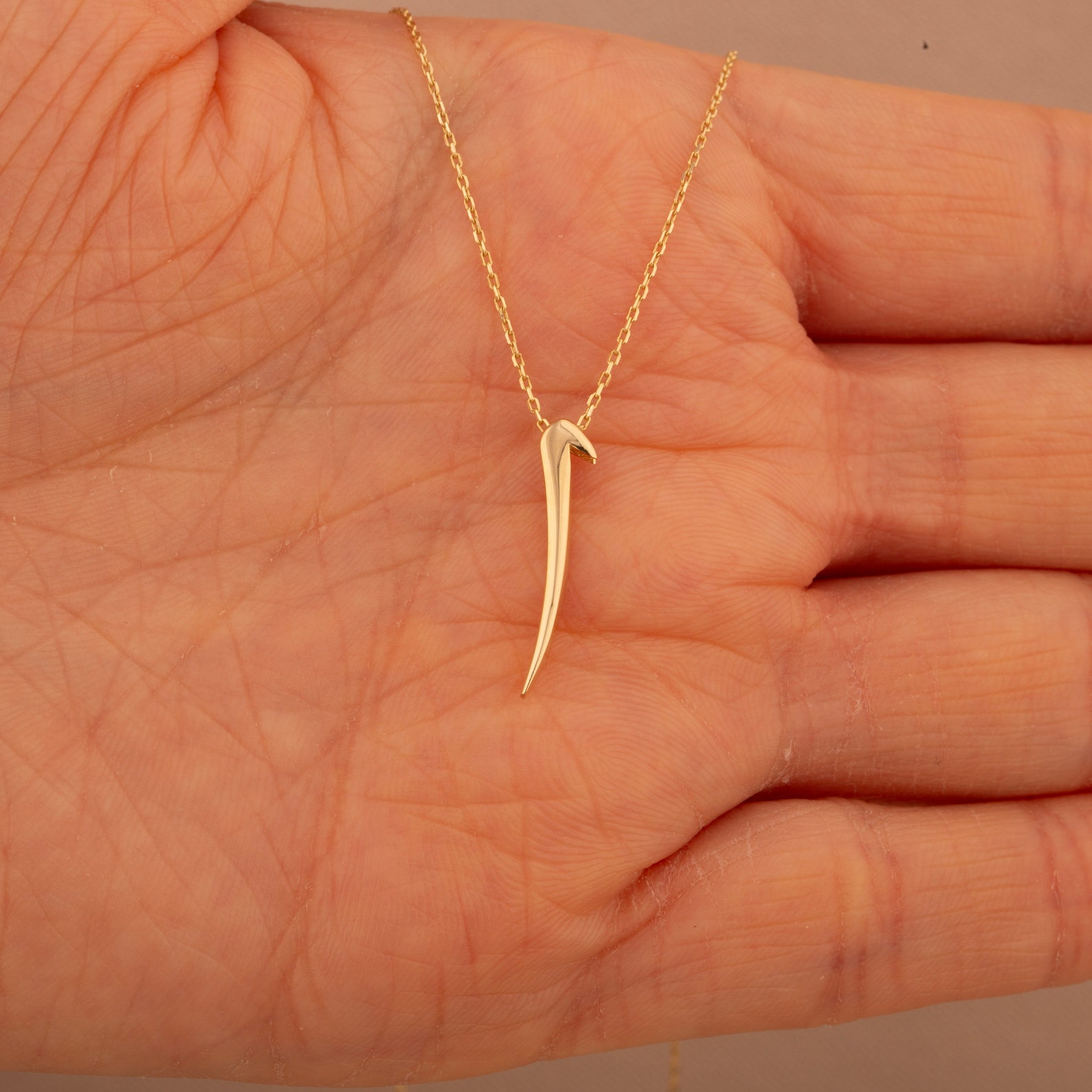 14k Gold Alif elif Necklace,14k Gold Arabic Letter Necklace,gold Arab ...