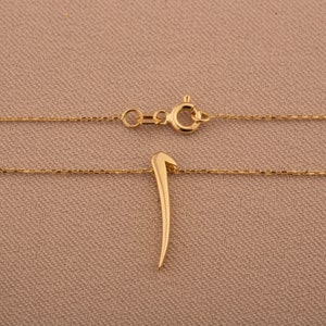 14k Gold Alif elif Necklace,14k Gold Arabic Letter Necklace,gold Arab ...