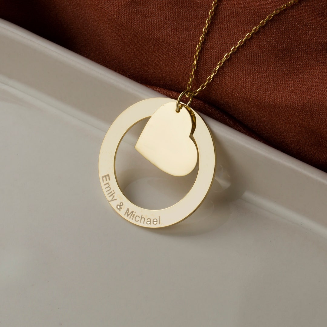 Heart Name Necklace / Gold Name Necklace / Personalized Gift / Custom ...
