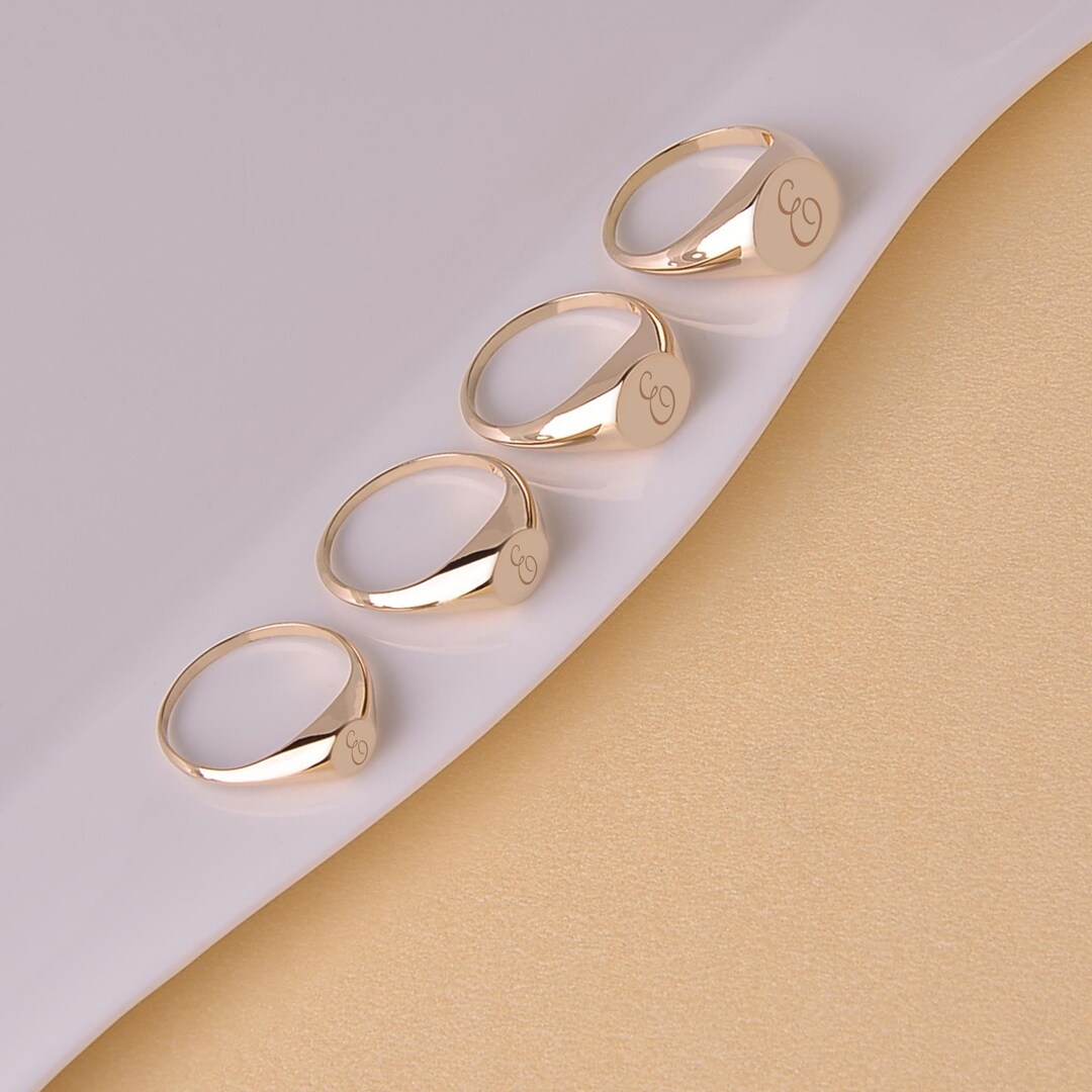 14k & 18k Solid Gold Signet Ring, Engraved Signet Ring,solid Gold ...
