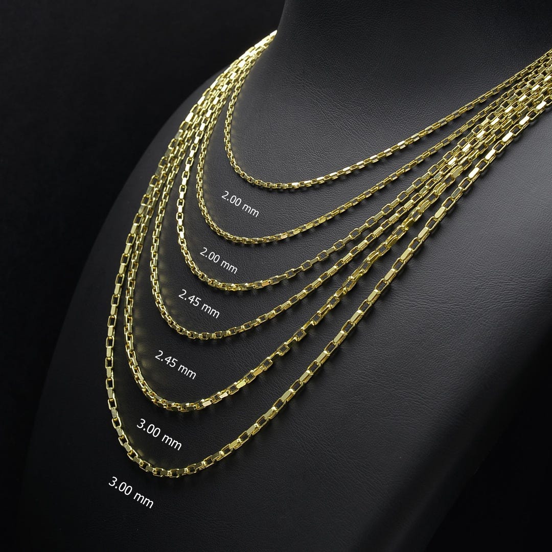 14k Solid Gold Cable Chain Necklace | Gold Cable Chain | Diamond Cut ...