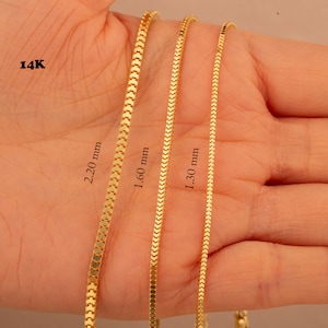 14k Solid Gold Box Chain Necklace Gold Box Chain Real Gold Box Chain ...