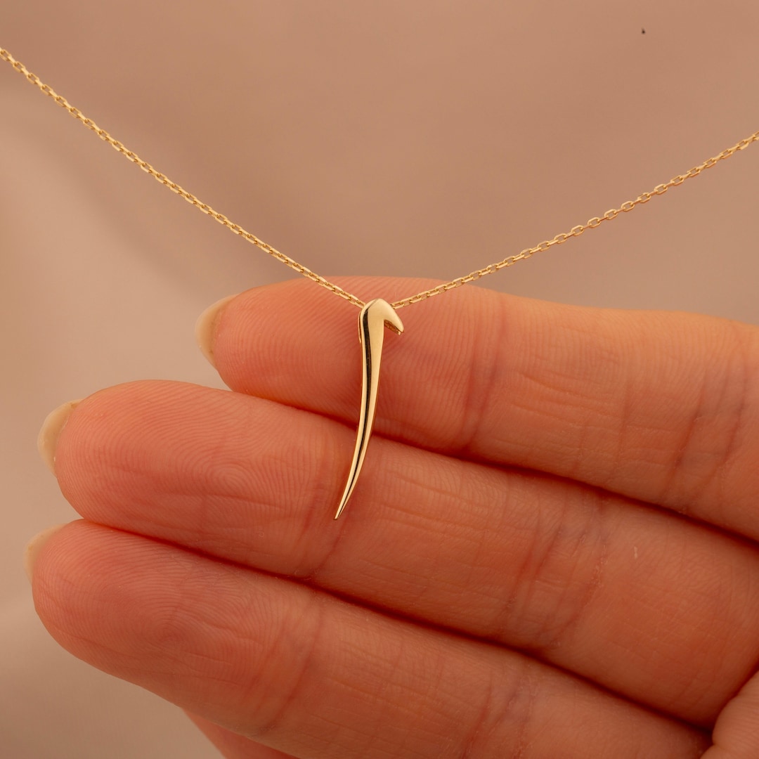 14k Gold Alif elif Necklace,14k Gold Arabic Letter Necklace,gold Arab ...
