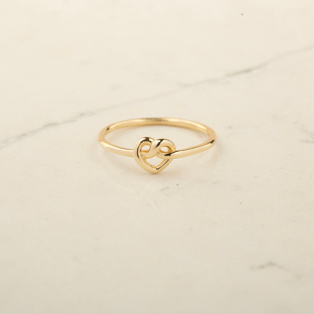14K Gold Twisted Heart Ring-twisted Gold Wire Heart Ring-gold Heart ...