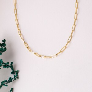 14K Solid Gold Paperclip Chain Necklace / Cute Necklace / 14k Gold ...