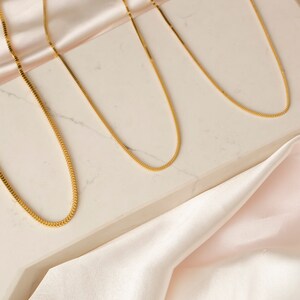 14k Solid Gold Box Chain Necklace Gold Box Chain Real Gold - Etsy