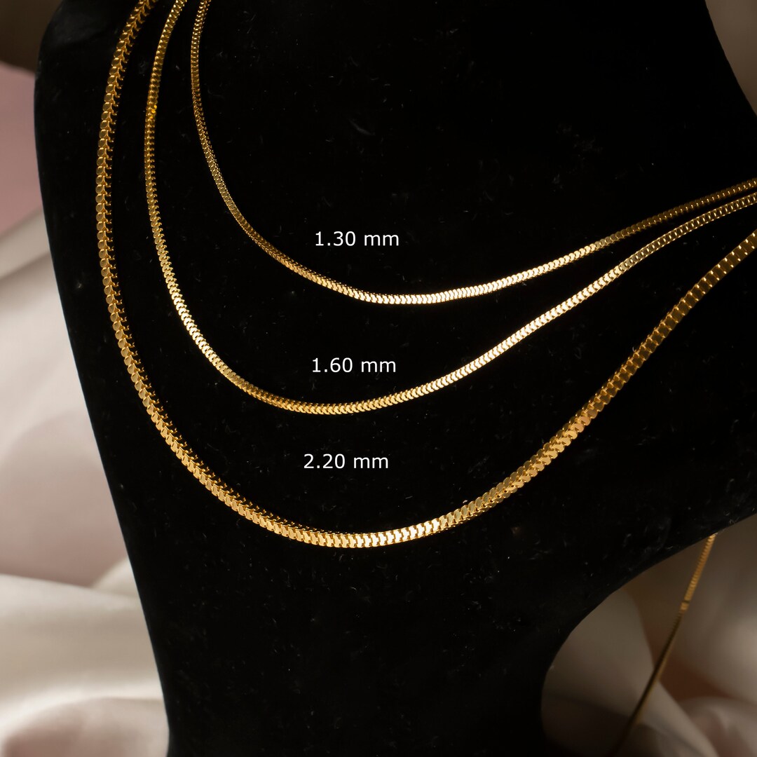 14k Solid Gold Box Chain Necklace Gold Box Chain Real Gold - Etsy