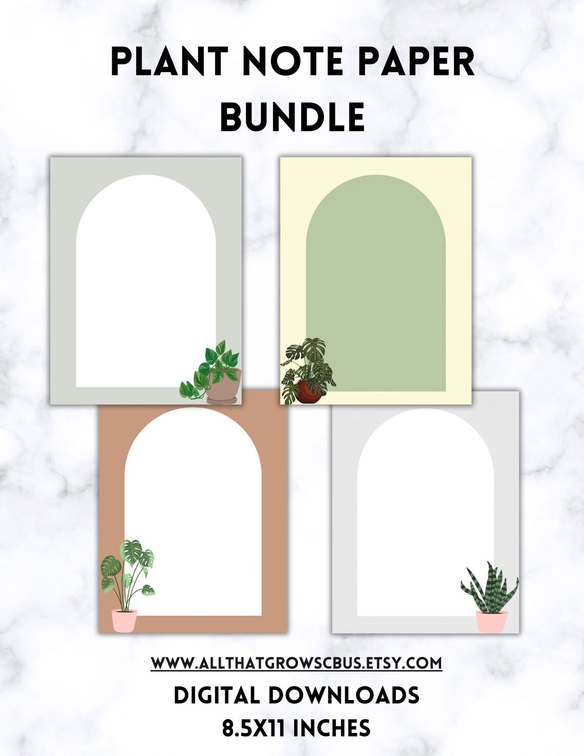 Plant Note Paper Bundle - Etsy