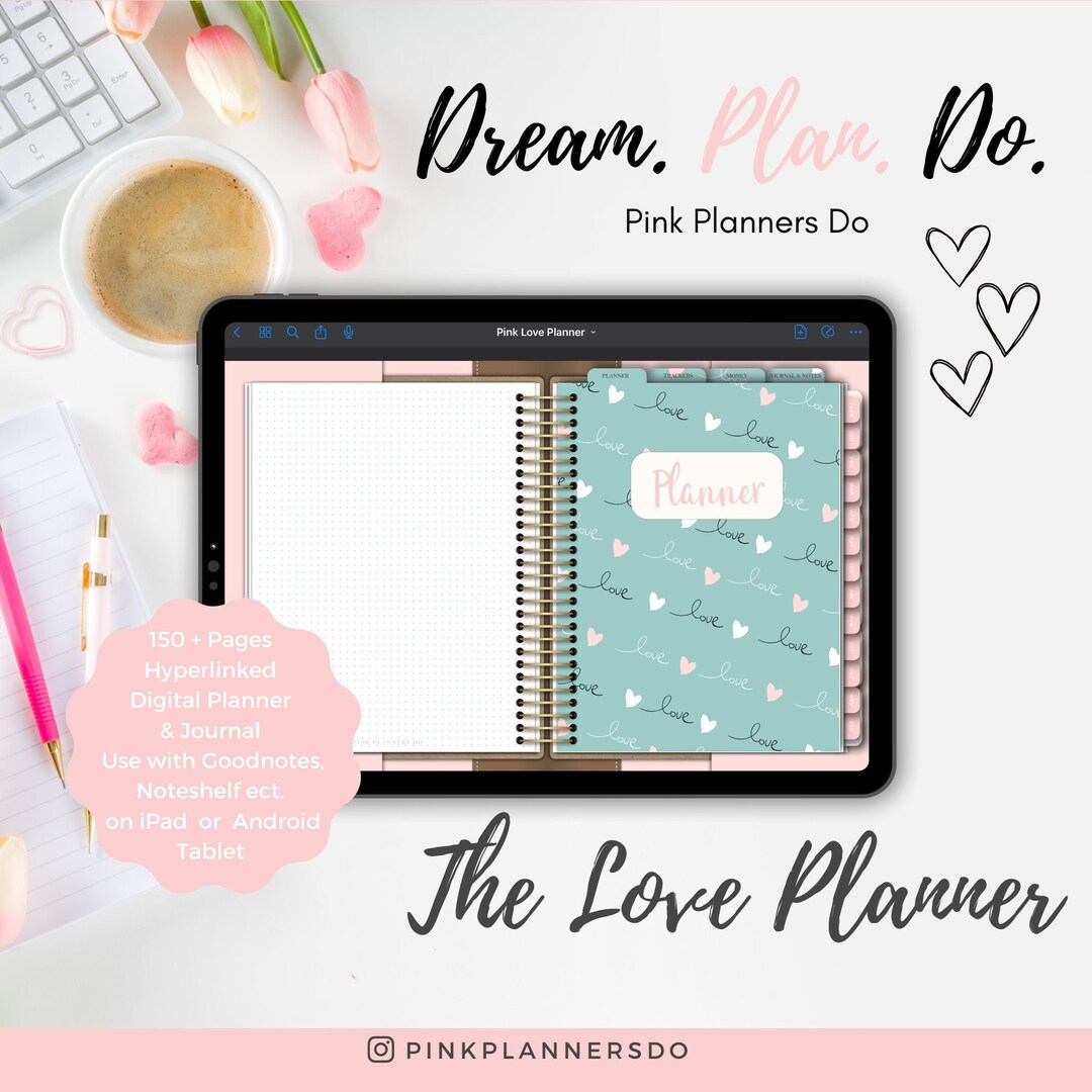 Pink Digital Planner, iPad Planner, Goodnotes Planner, Undated Digital ...