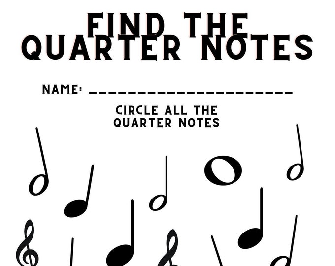 Circle the Quarter Notes - Etsy