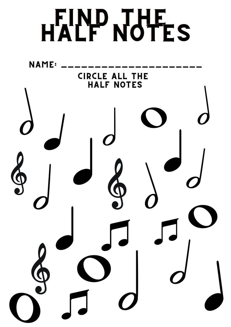 Circle the Half Notes - Etsy