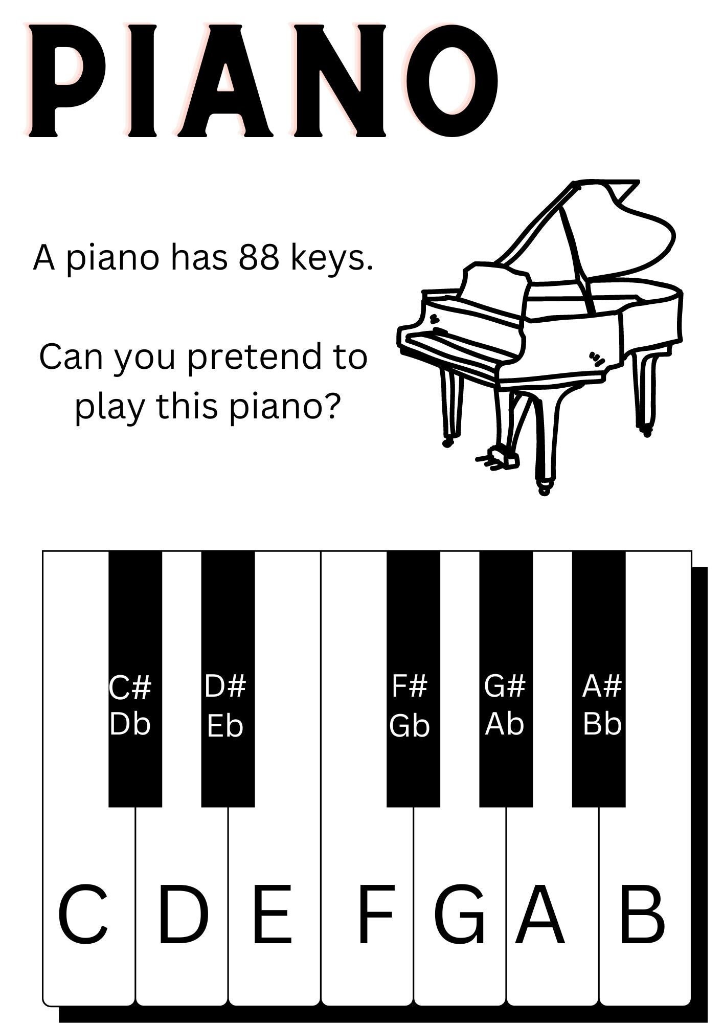Piano Keys Coloring Page