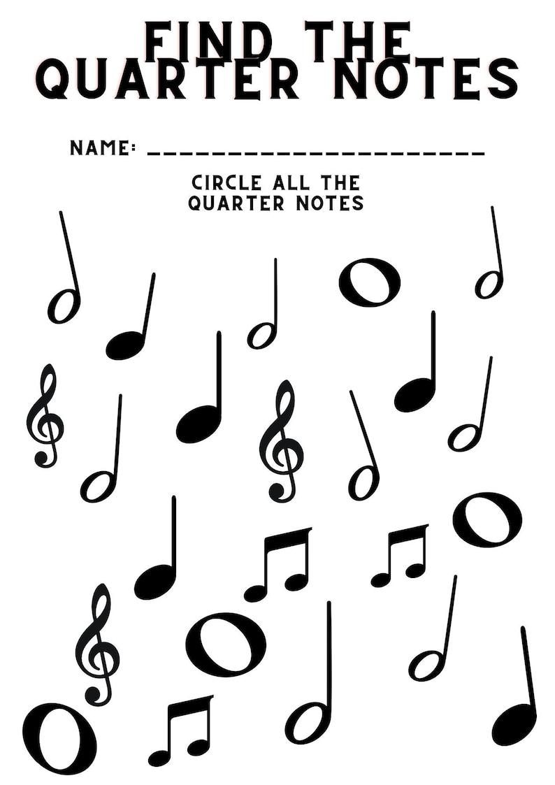 Circle the Quarter Notes - Etsy