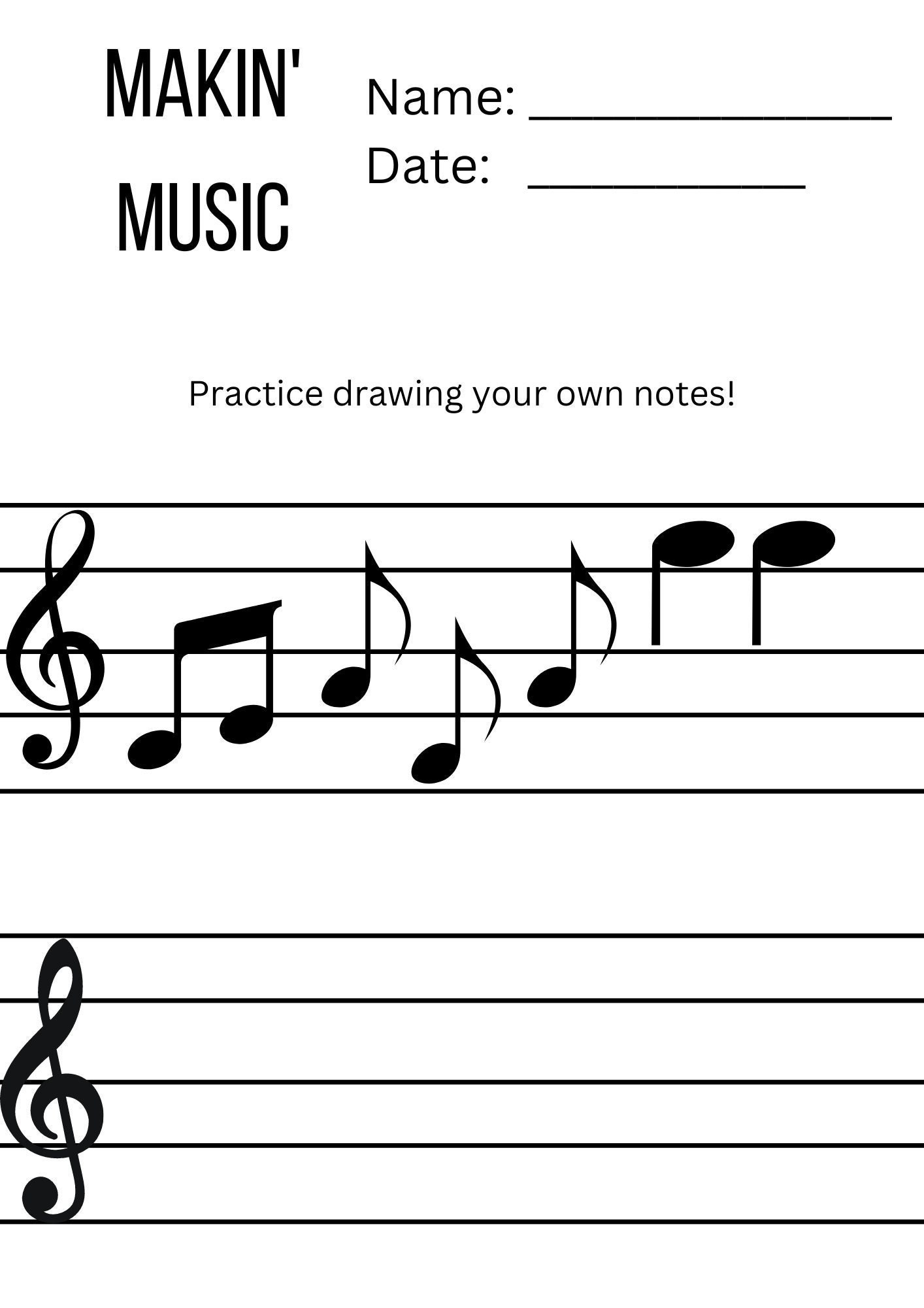 Making Music Worksheet - Etsy