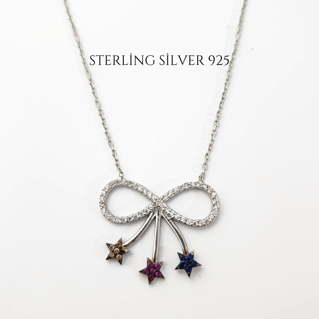 Infinity Symbol Silver Necklace,colored Zircon Necklace, Endless Love ...