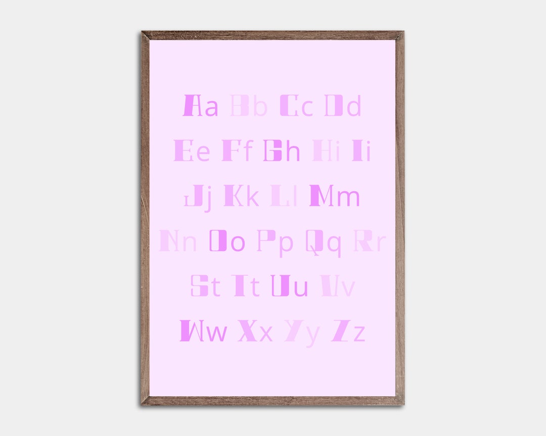 Purple Colors Alphabet Print, ABC Print, Printable Educational Wall Art ...