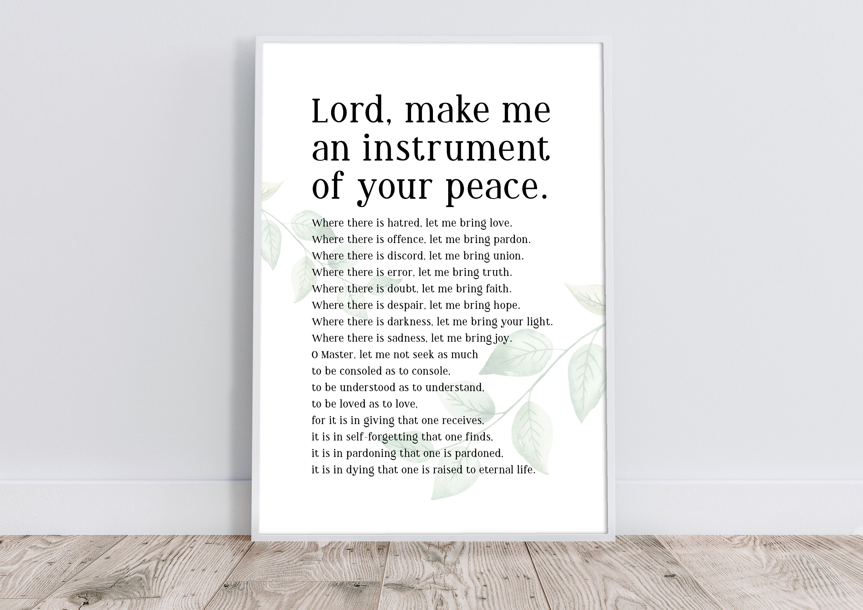 Lord Make Me an Instrument, Prayer of St Francis Printable, Christian ...