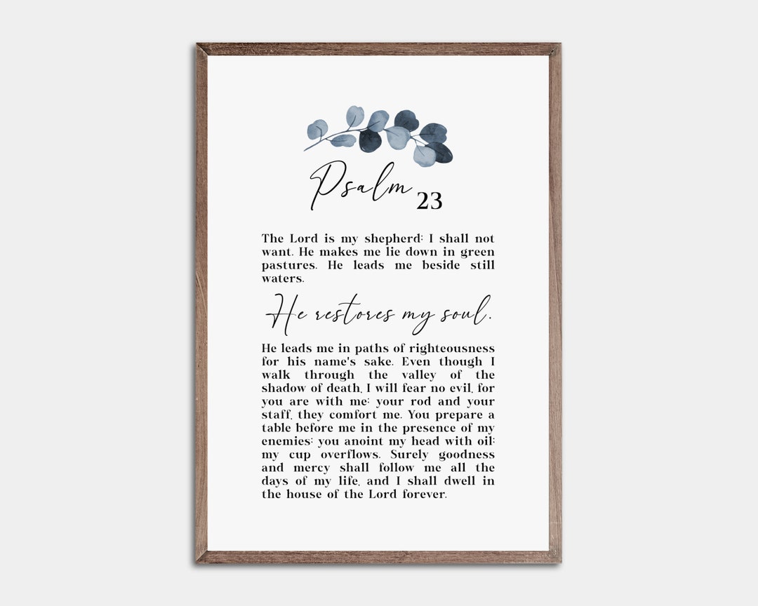 The Lord is My Shepherd, Psalm 23, Bible Verse Home Decor, Christian ...