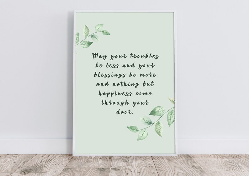 Irish Blessing Botanical Print, Irish Botanical Printable, St Patricks ...