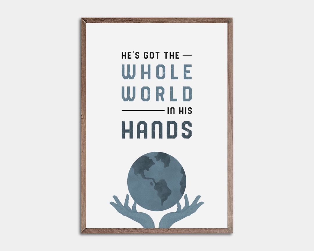 Hes Got the Whole World Print, Afro-american Spiritual Hymn, Christian ...