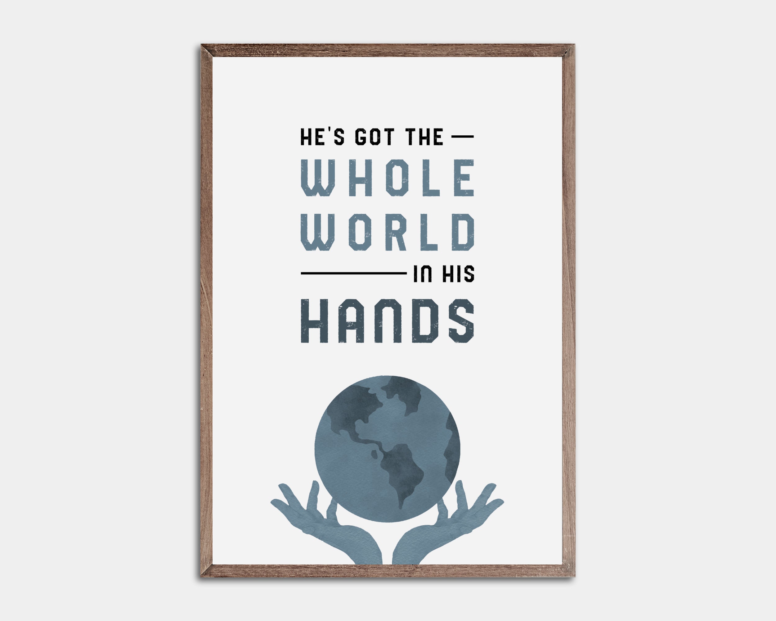 Hes Got the Whole World Print, Afro-american Spiritual Hymn, Christian ...