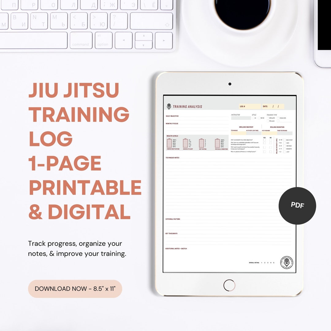 Jiu Jitsu Training Log - Printable & Digital | PDF Download (the Practitioner's Journal) - Etsy