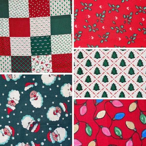 Retro Christmas Fabric - Etsy