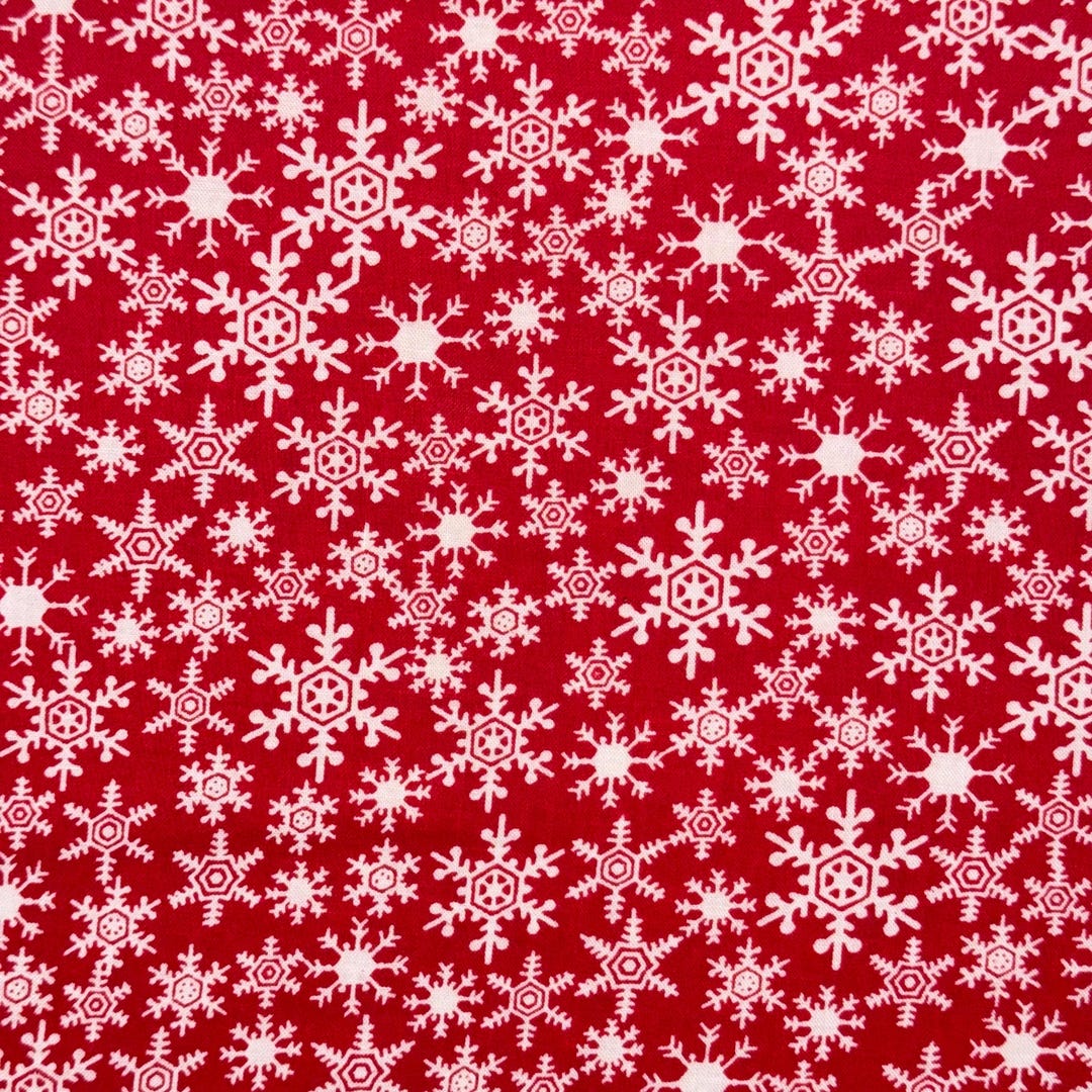 Red Snowflake Fabric, 30”x42” ( Cotton, Christmas, Winter, Festive) - Etsy