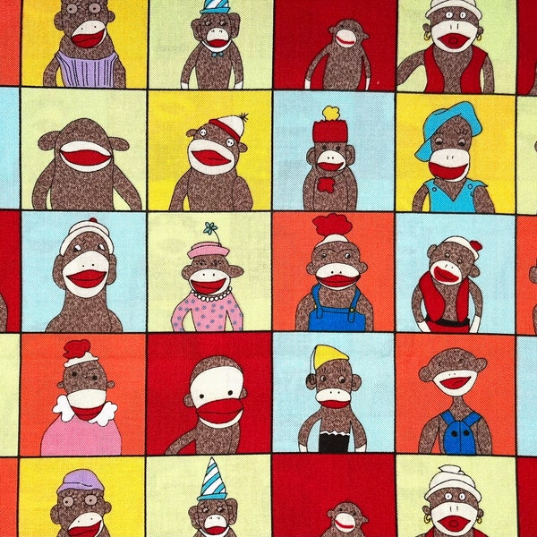 Sock Monkey Fabric - Etsy