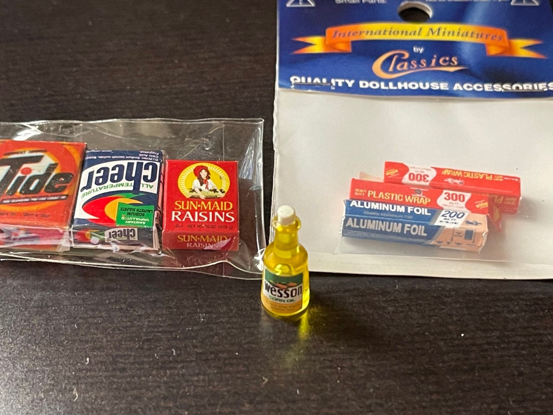 Miniatures Food & Household Items Bundle (dollhouse, Sunbeam Raisins ...