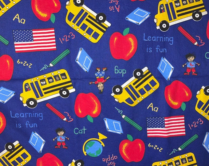 Vintage School Bus Fabric by Fabric Traditions (2002, Half Yard ...