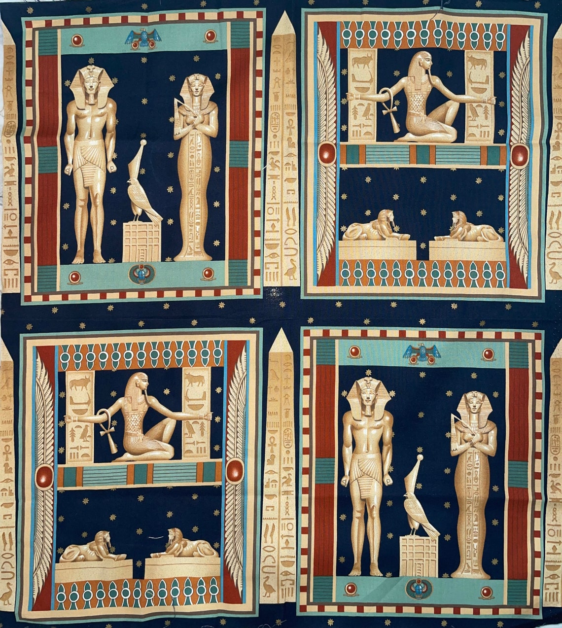 RARE Vintage Ancient Egyptian Fabric Panel Luxor by Alexander - Etsy