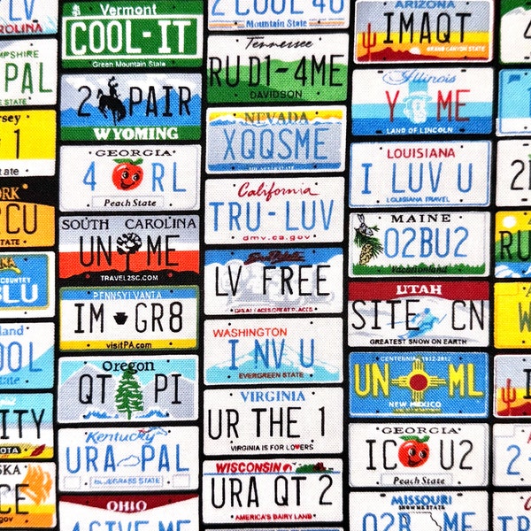 License Plate Fabric - Etsy