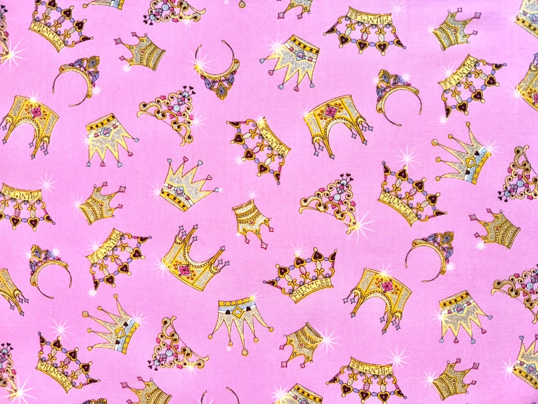 RARE Glitter Crown and Tiara Fabric KIDZ by Timeless Treasures, Fat ...